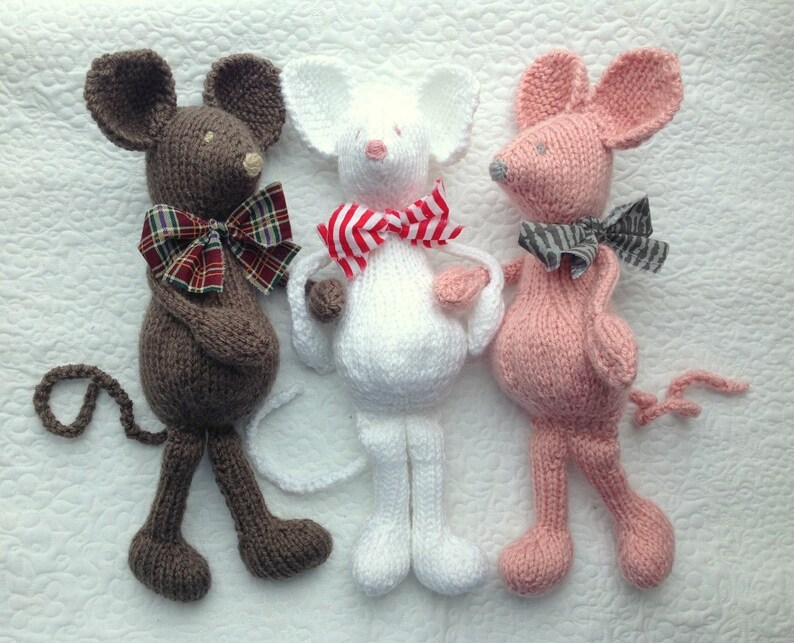 Mouse Knitting Pattern Soft Toy PDF Pattern ONLY Heirloom Child Stuffed ...