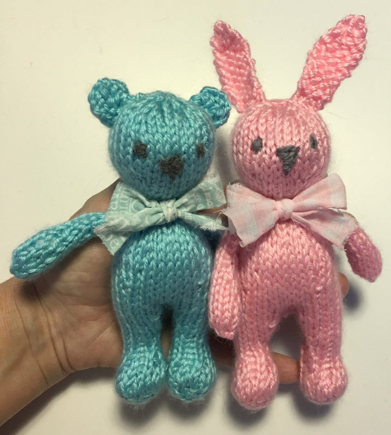 Mini Animal Stuffies Knitting Pattern Small Teddy Bear, Bunny Rabbit ...