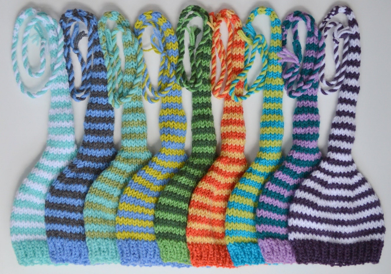 Adult Kid Stocking Hat Pattern Knitting Tutorial Toddler Teen Stripe ...