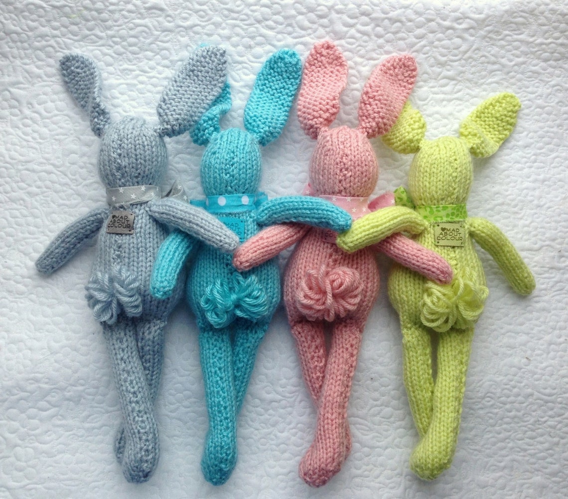 Bunny Rabbit Knitting Pattern Stuffed Toy Animal PDF Pattern - Etsy
