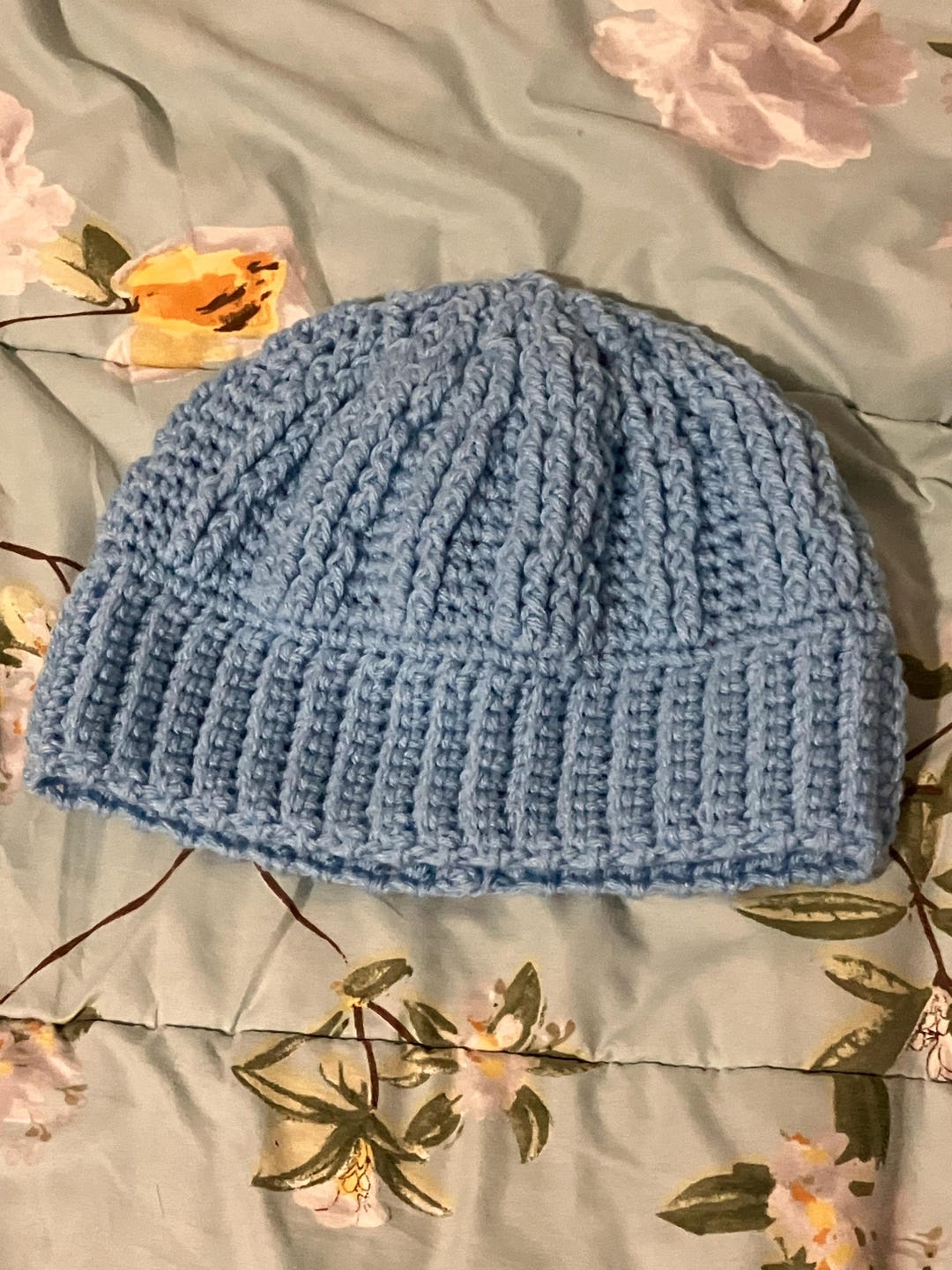 Ice Blue Cable Crocheted Hat (ladies Size) - Etsy