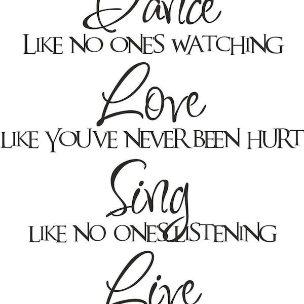 Dance Love Sing Live - Etsy