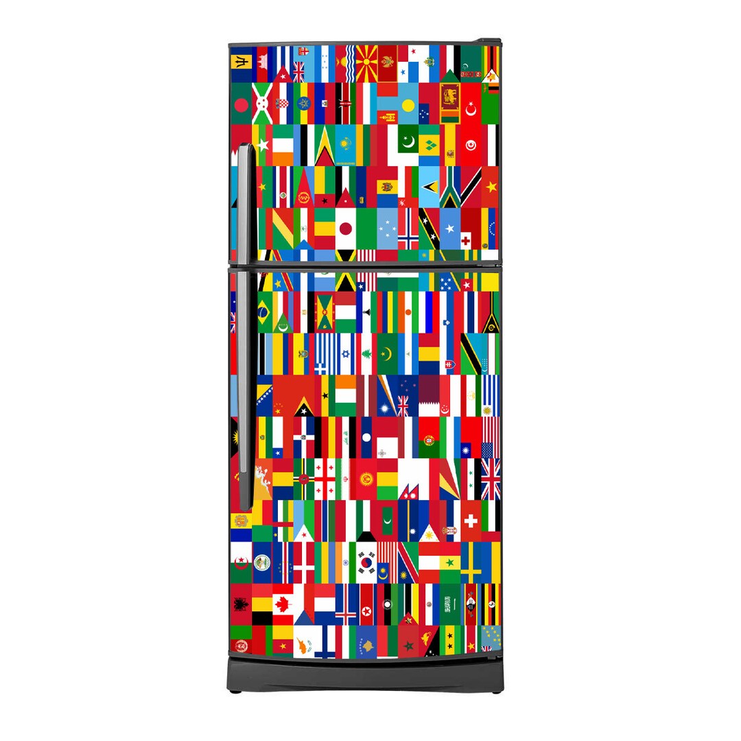 World Flags Fridge Wrap Refrigerator Skin - Etsy