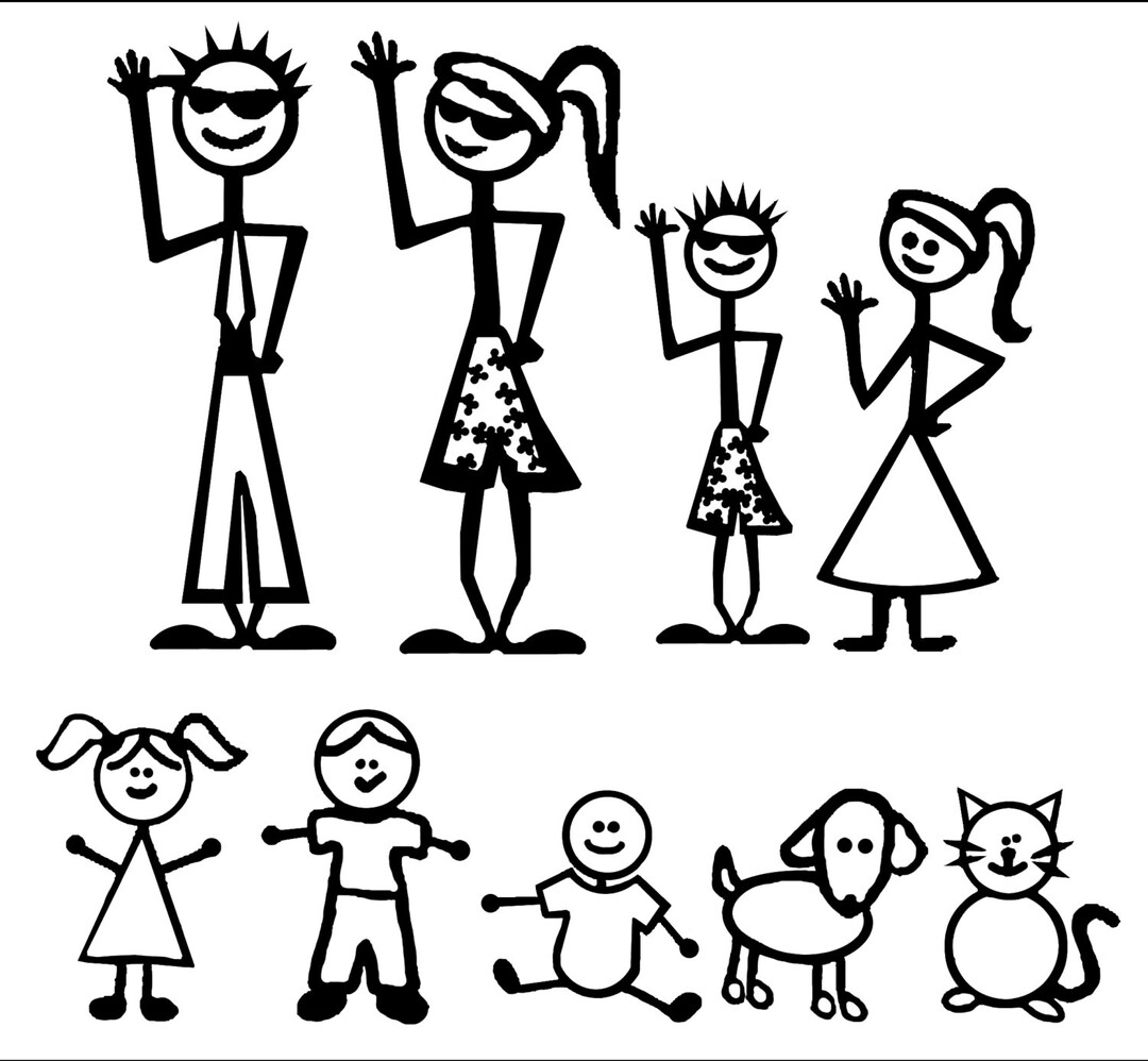 Funny Stick Family Vinyl Decal/sticker - Etsy