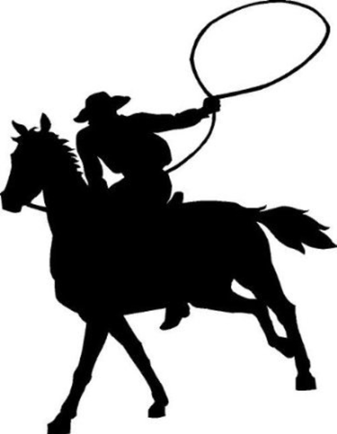 Cowboy Horse With Lasso Vinyl Decal/sticker - Etsy