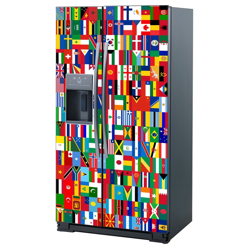 World Flags Fridge Wrap Refrigerator Skin - Etsy