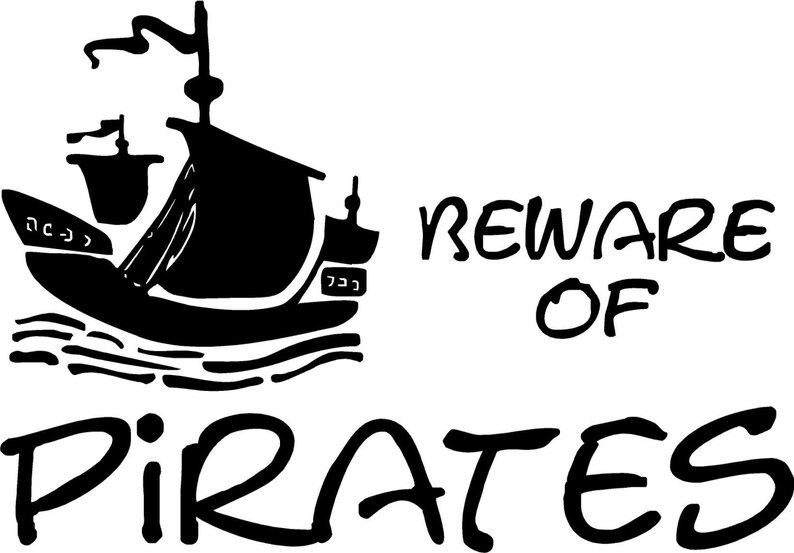 Beware of Pirates Vinyl Decal/sticker - Etsy