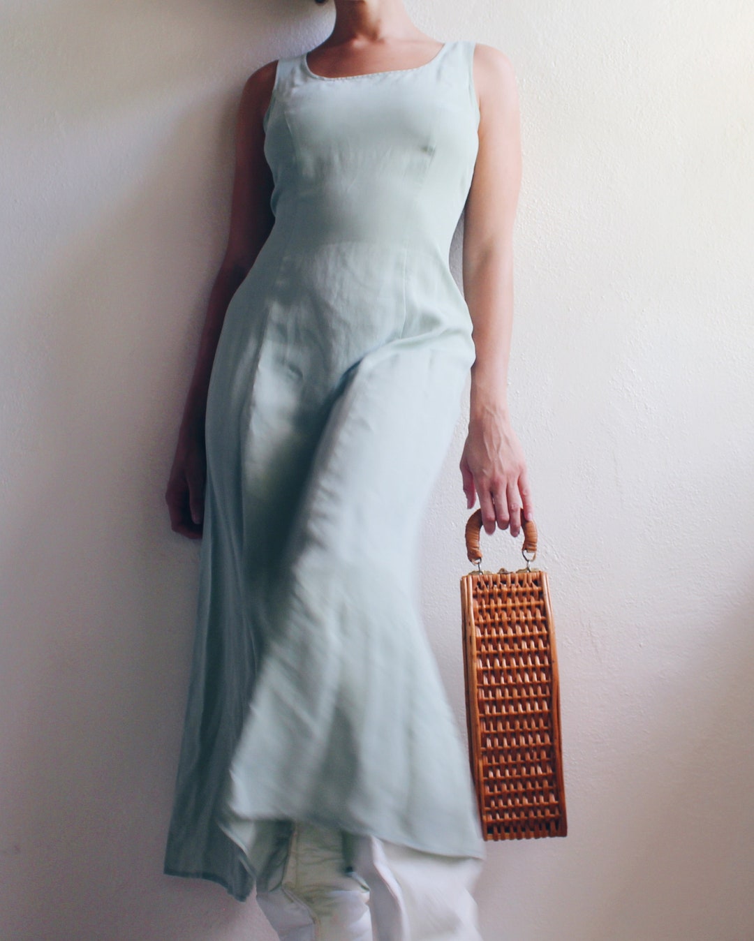 Sage Green Sundress / Light Green Flowing Dress / Summer Jumper - Etsy