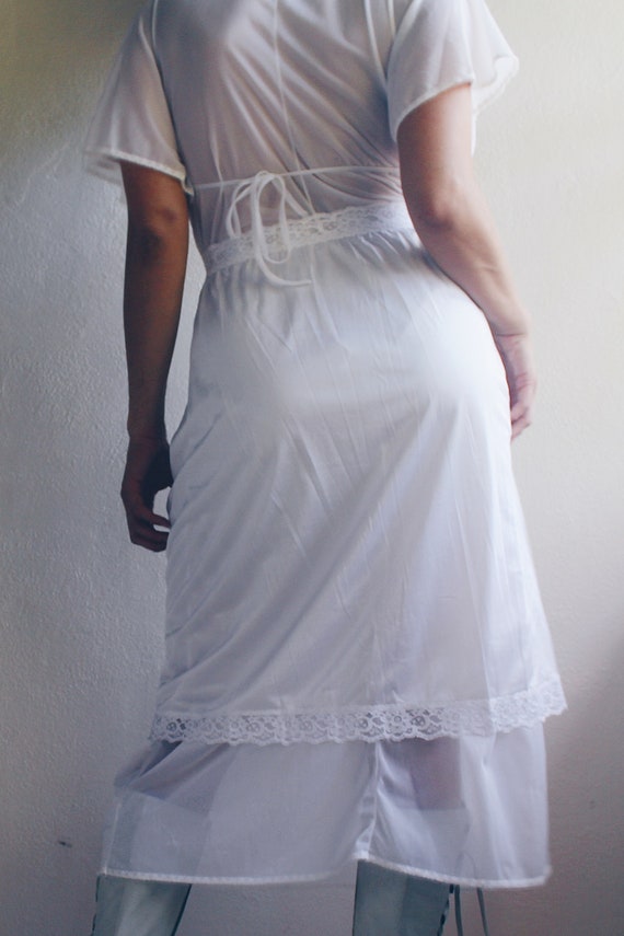 Whimsical Sheer White Lace Maxi Slip Sheer Lace Wen… Gem