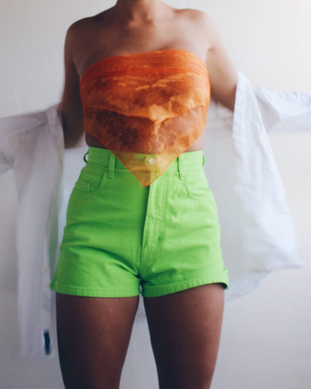 Orange Floral Scarf Crop Top / Floral Spongebob Scarf / Y2k Summer ...