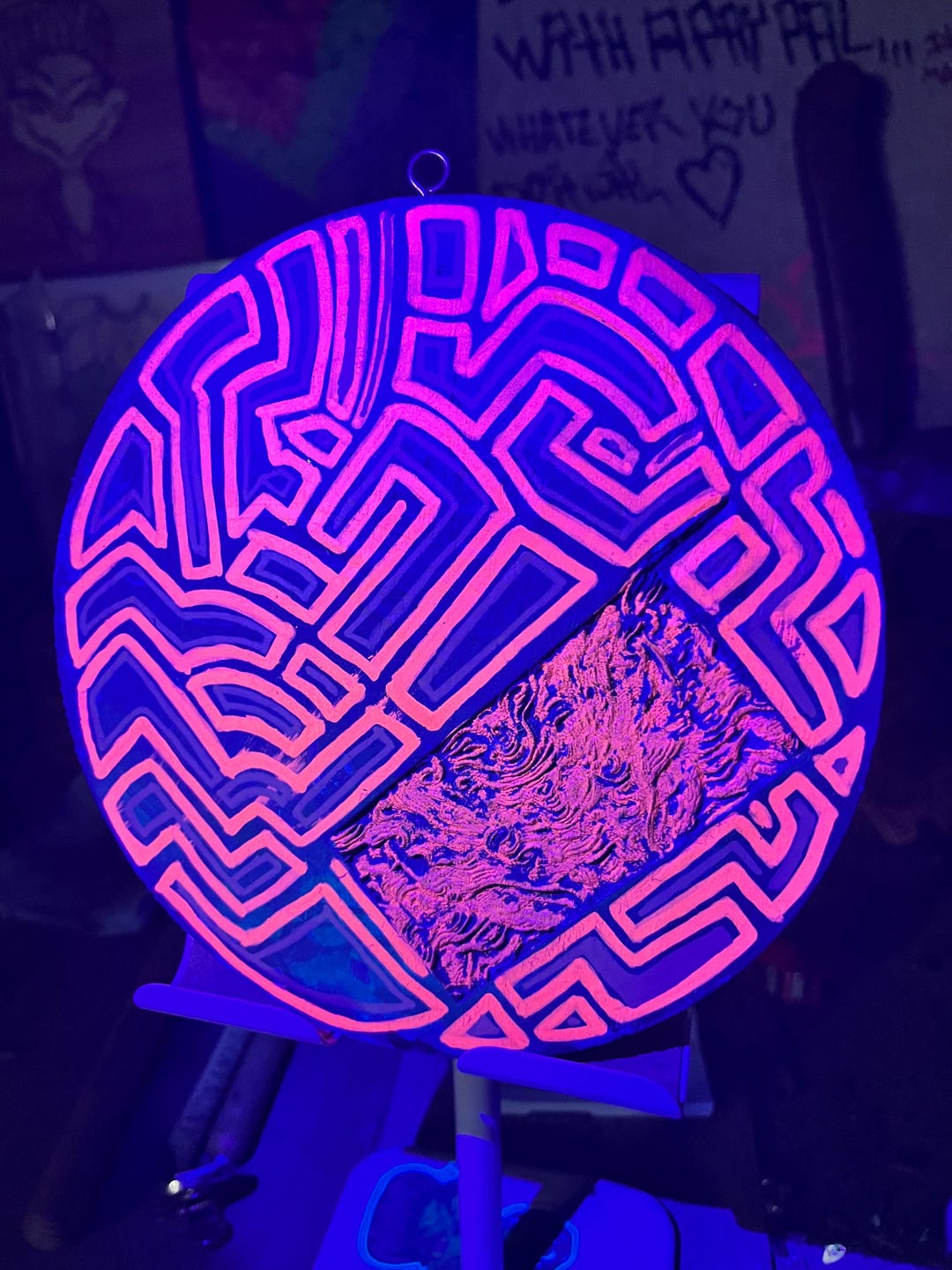 Uv Abstract Graffiti Wood Engraved Wall Hanging Painting - Etsy