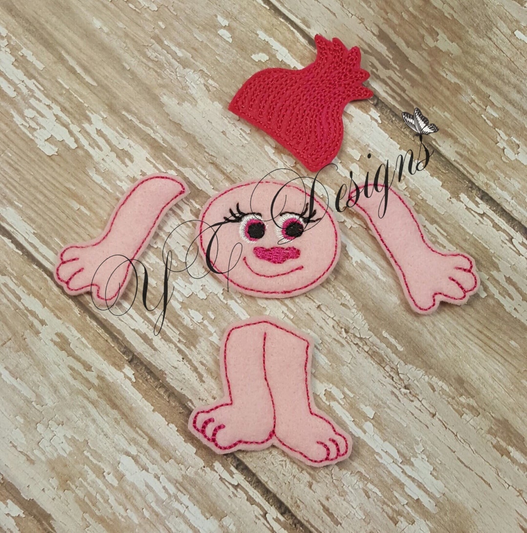 Troll Oversized Poppy Bow Parts Embroidery File - Etsy