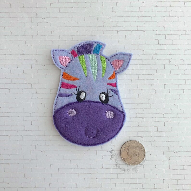 Rainbow Zebra Head Feltie Embroidery File - Etsy