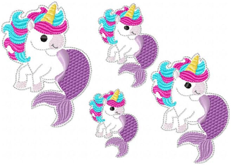 Mermaid Unicorn Feltie Marina Mercorn Feltie EMBROIDERY FILE - Etsy