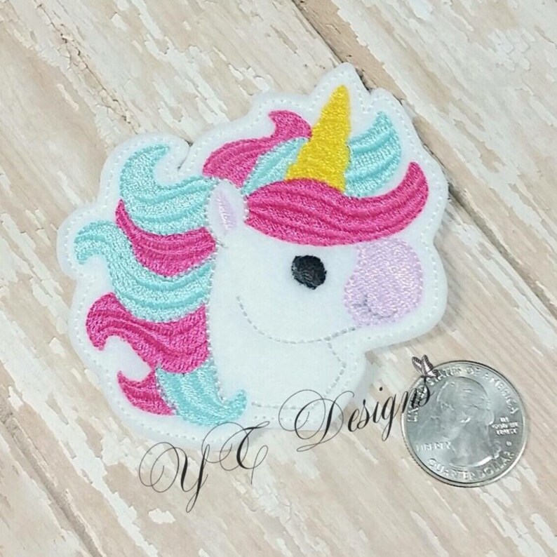 Mermaid Unicorn Feltie Marina Mercorn Head Feltie EMBROIDERY - Etsy