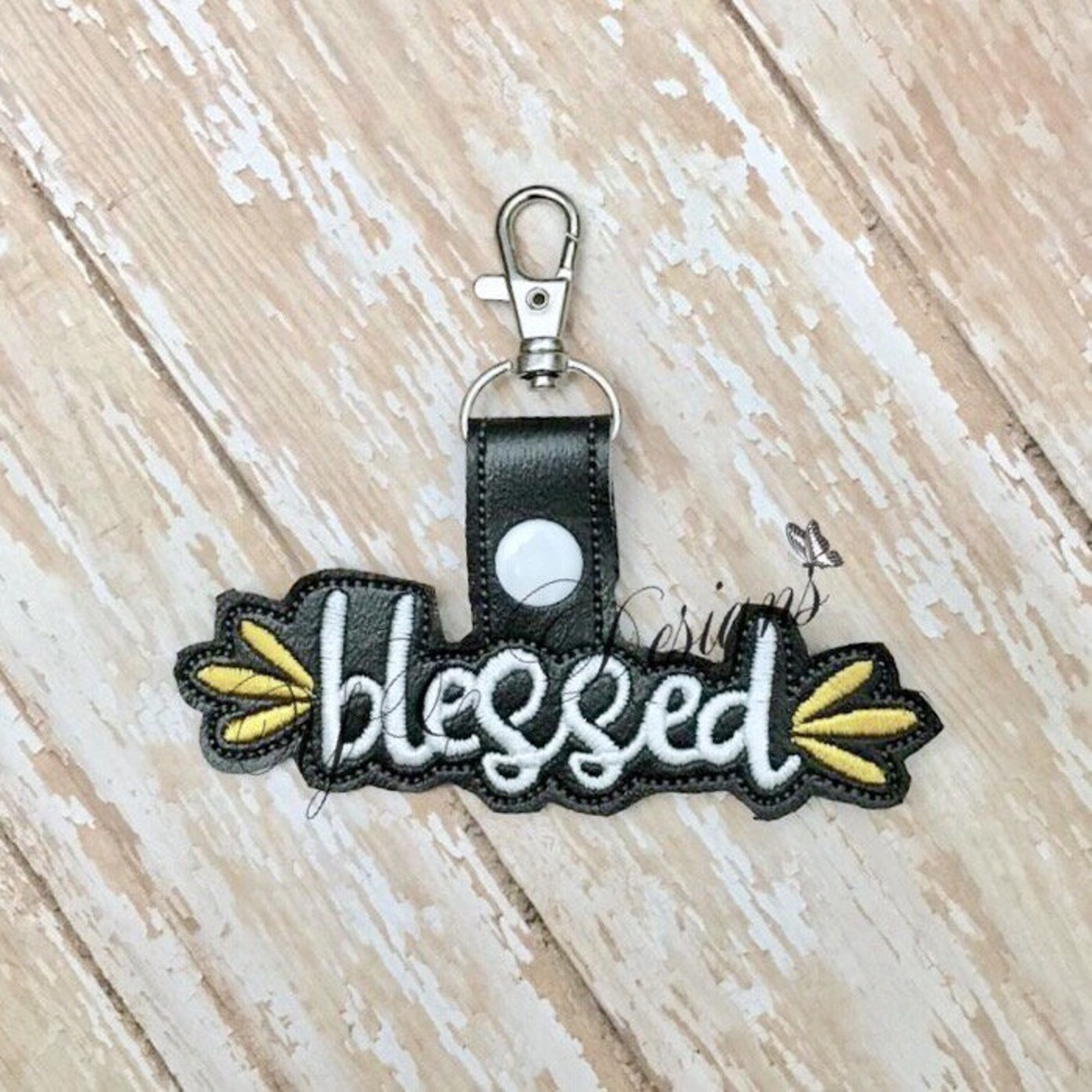 Blessed Key Fob EMBROIDERY FILE - Etsy