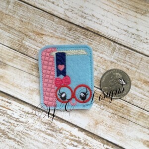 Kawaii Book Feltie Back to School Feltie Text Book Nerdy Embroidery ...