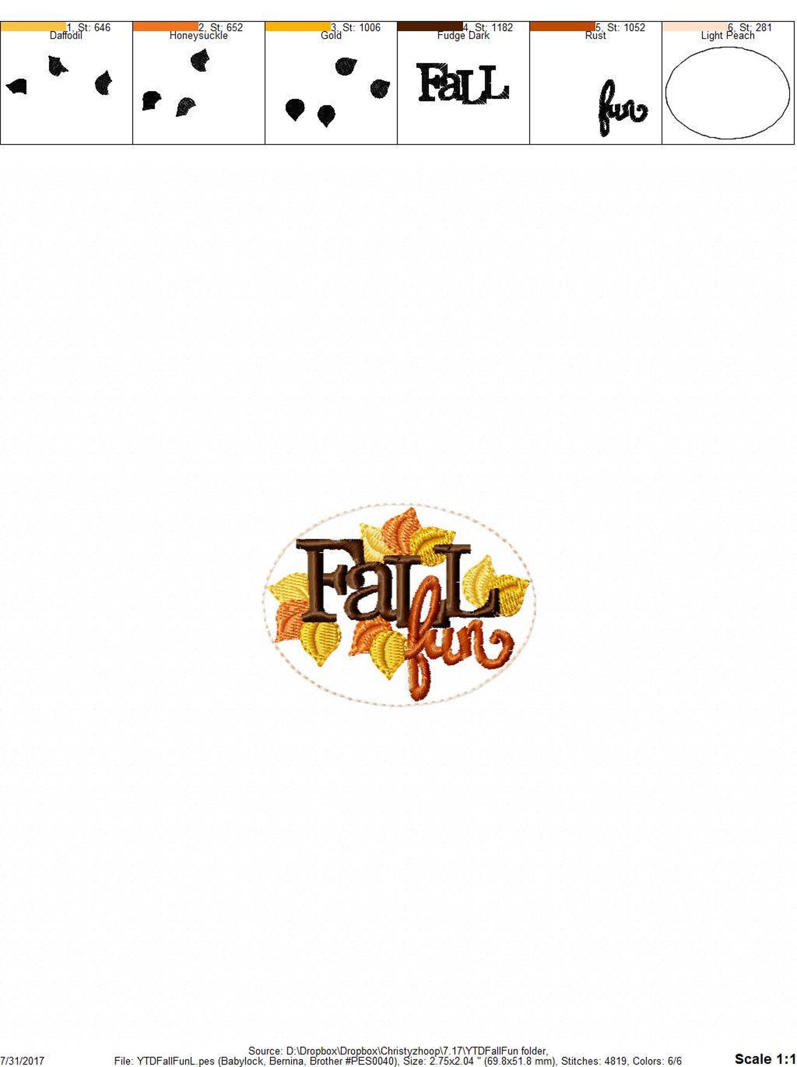 Fall Fun Feltie EMBROIDERY FILE | Etsy