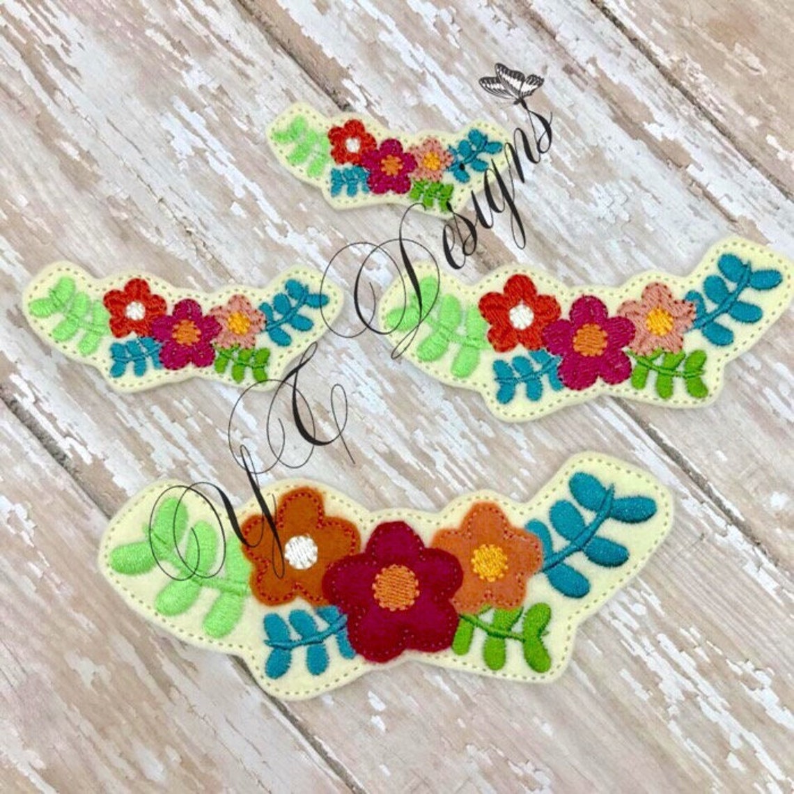 Flower Feltie Flower Cluster Feltie Embroidery File - Etsy