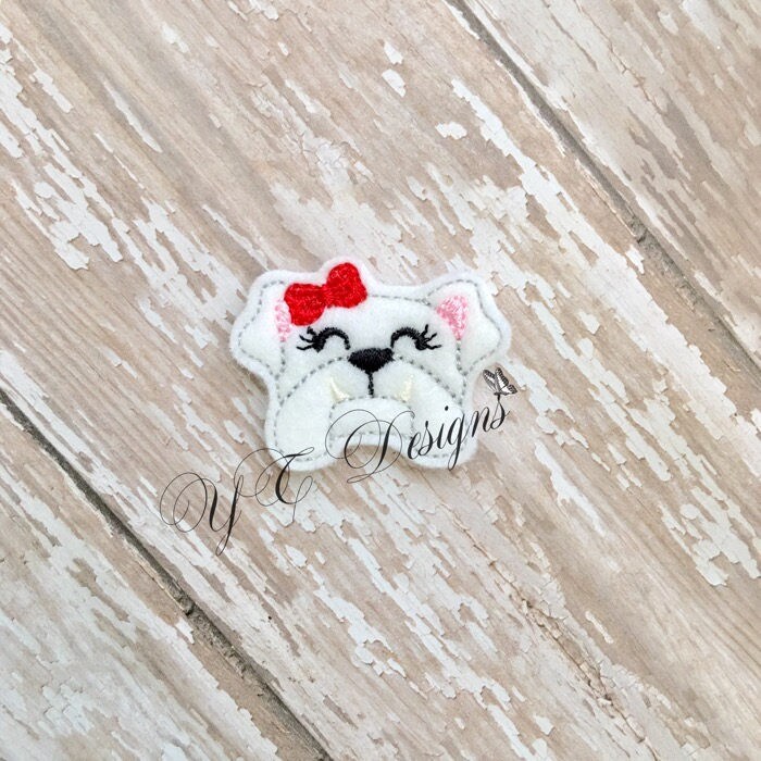 Bulldog Feltie Dog Feltie Girl Dog Head Feltie EMBROIDERY DIGITAL FILE ...