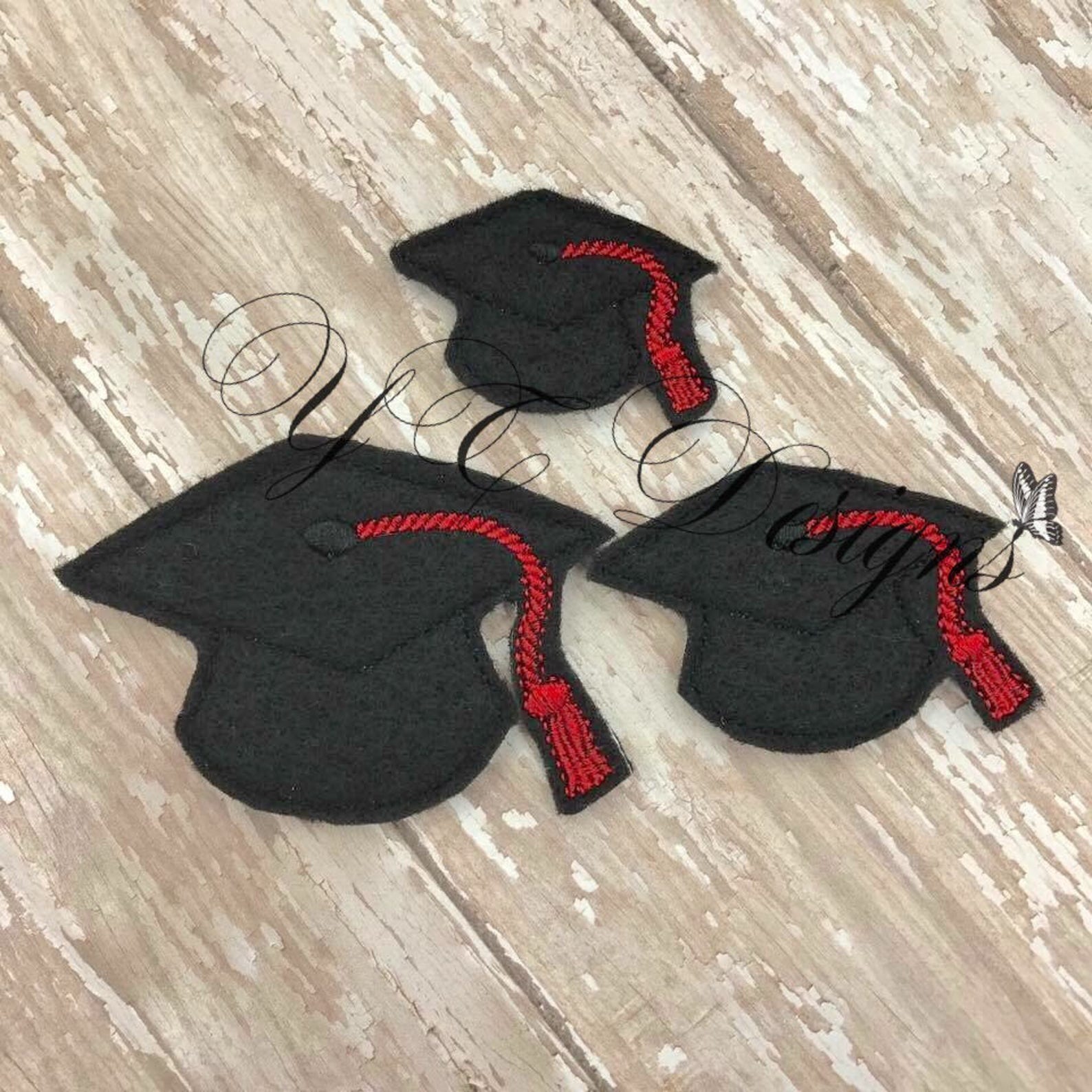 Graduation Cap Feltie Grad Hat Feltie EMBROIDERY FILE | Etsy