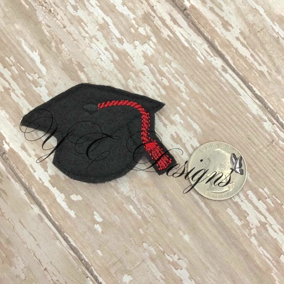 Graduation Cap Feltie Grad Hat Feltie EMBROIDERY FILE | Etsy