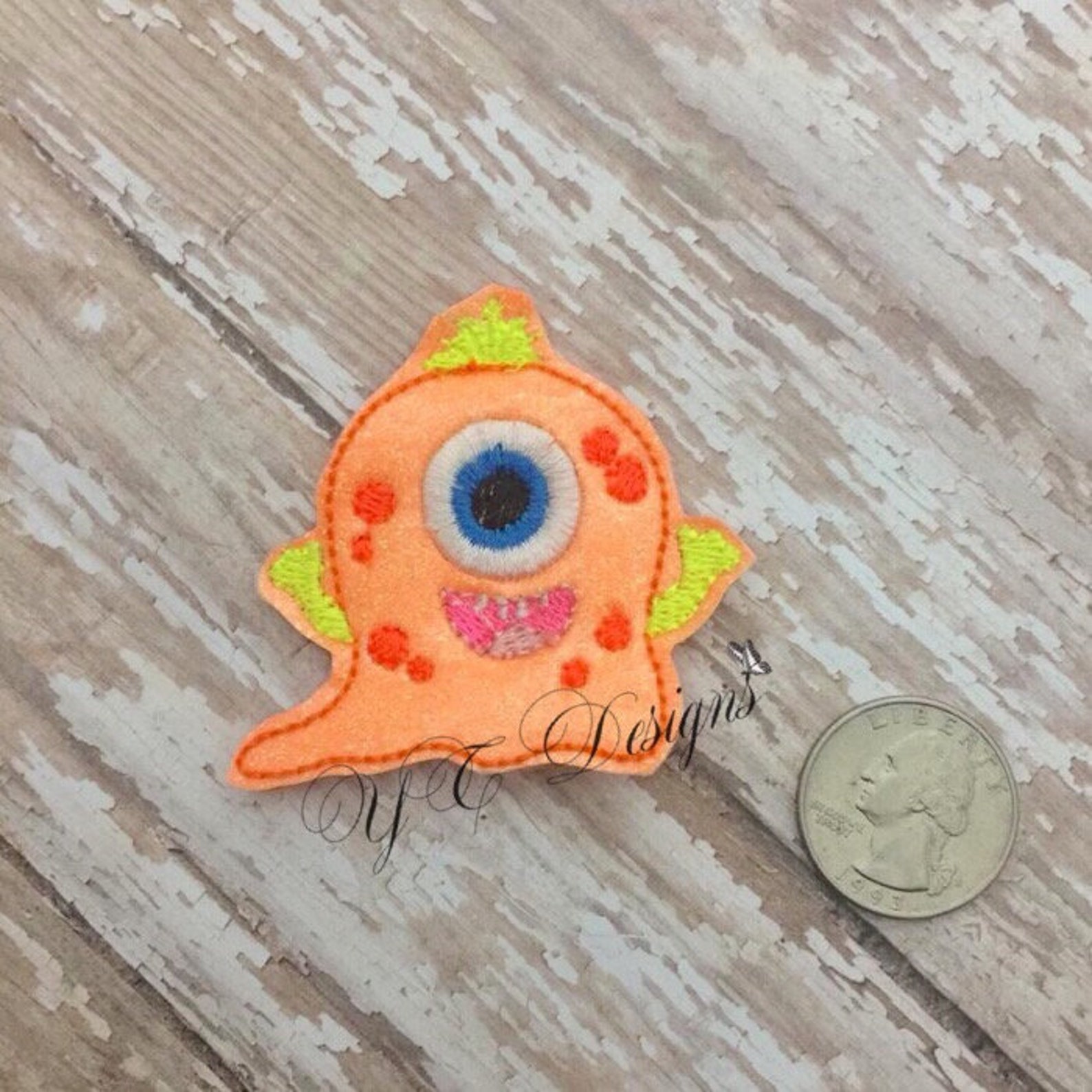 Monster Feltie One Eye Monster Dude Feltie Embroidery File - Etsy