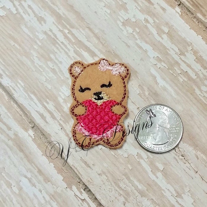 Valentine's Day Feltie Beary Loved Feltie Embroidery File - Etsy