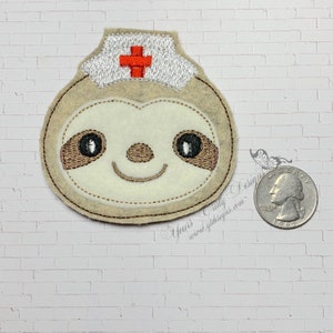 Nurse Sloth Head Feltie Medical Feltie Embroidery File - Etsy