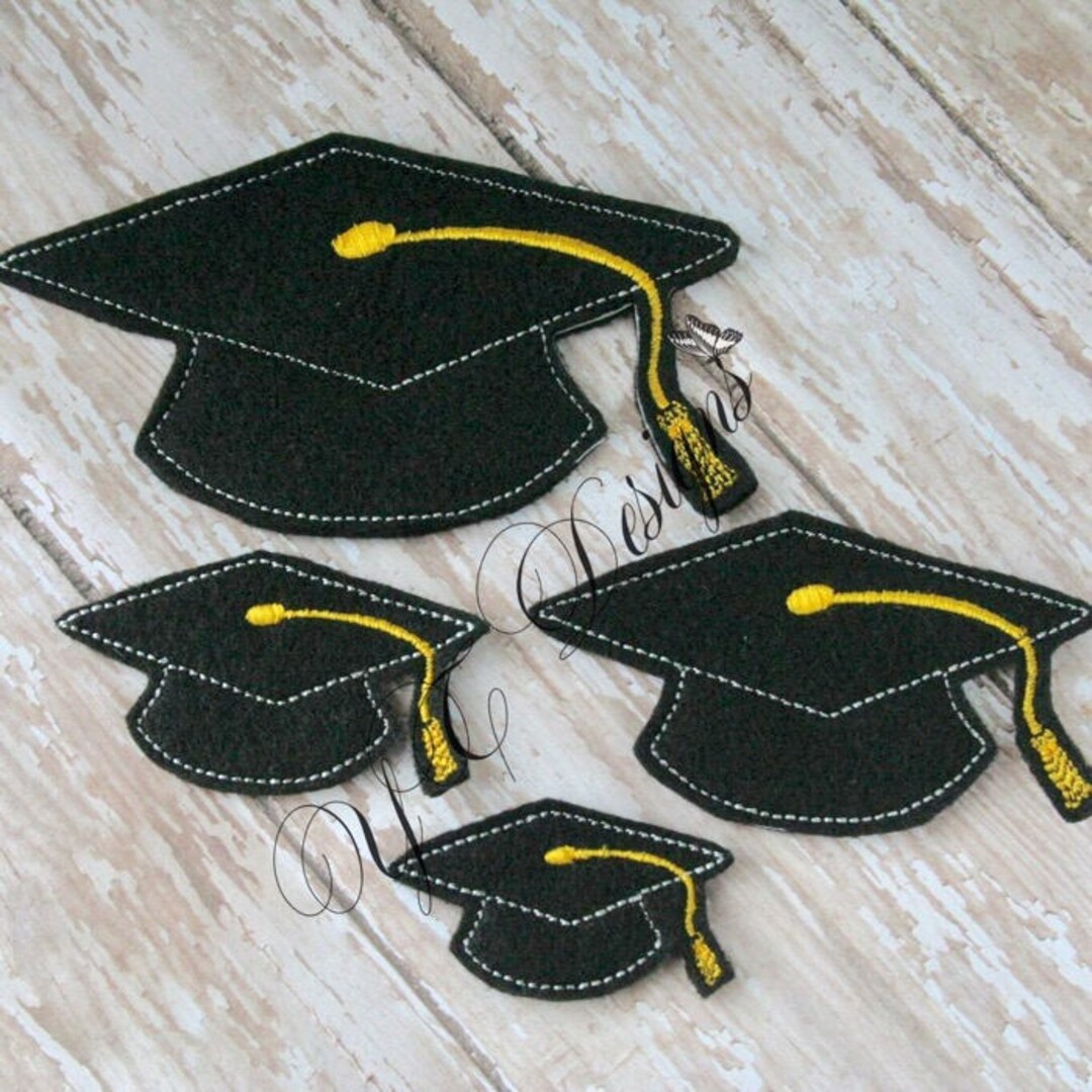 Graduation Cap Feltie Grad Hat Feltie EMBROIDERY FILE - Etsy