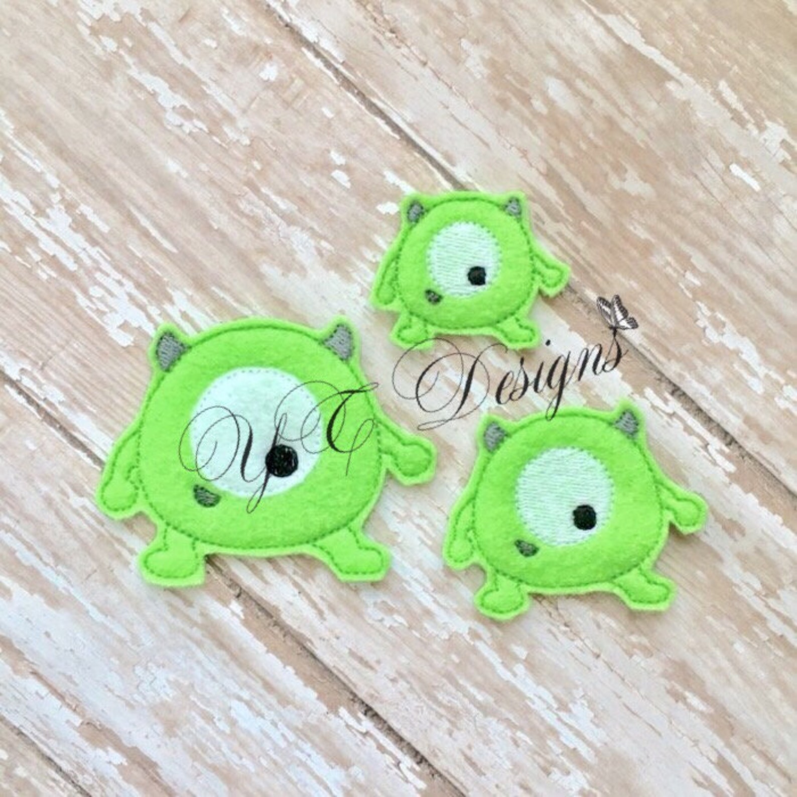 Monster Feltie Green Monster Feltie Embroidery File - Etsy