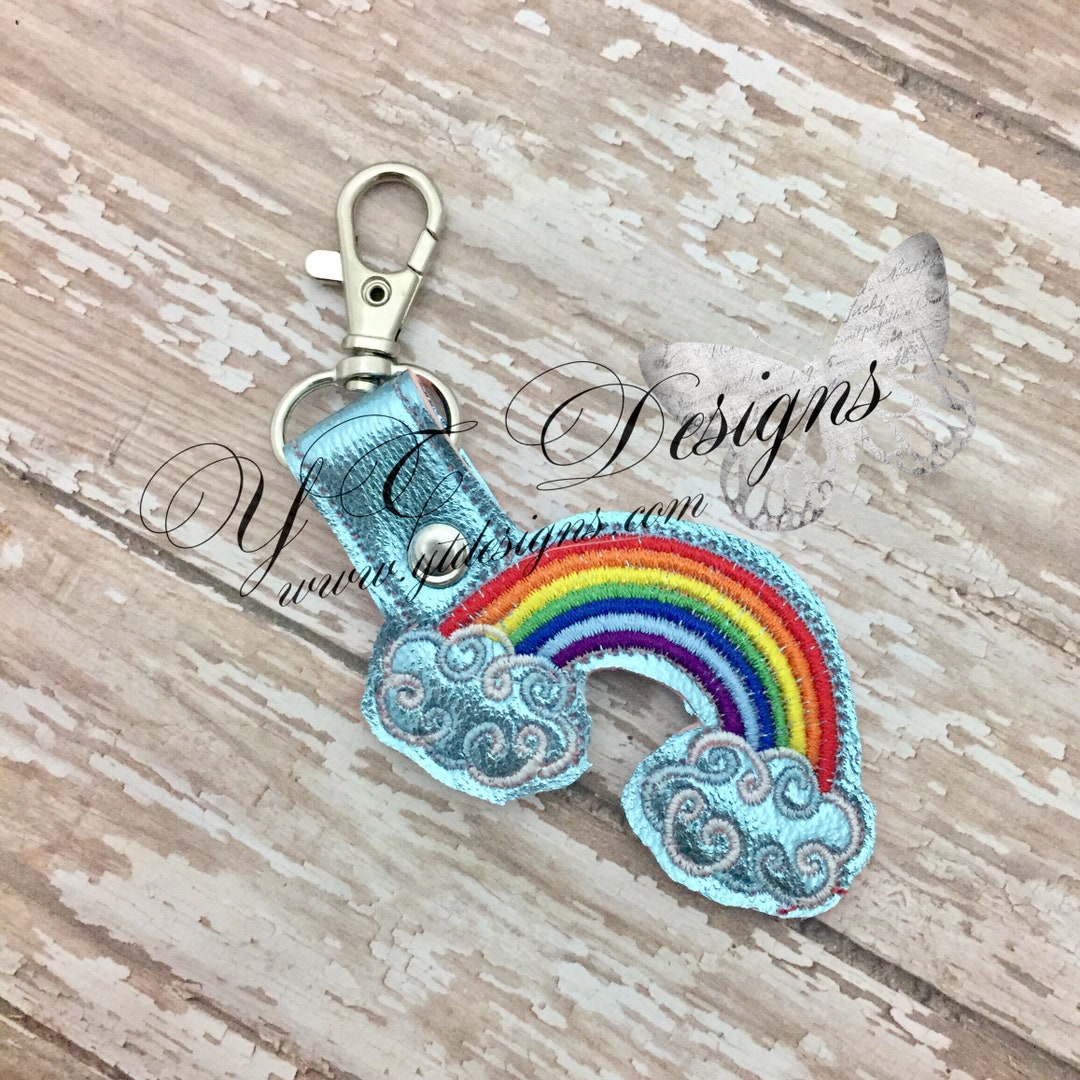 Rainbow Key Fob EMBROIDERY FILE - Etsy