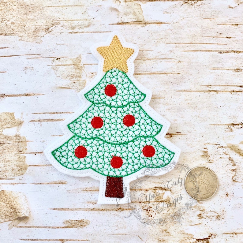 Christmas Peeker Santa Tree Machine Feltie Embroidery File YTD YT ...