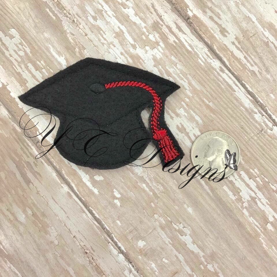 Graduation Cap Feltie Grad Hat Feltie EMBROIDERY FILE | Etsy