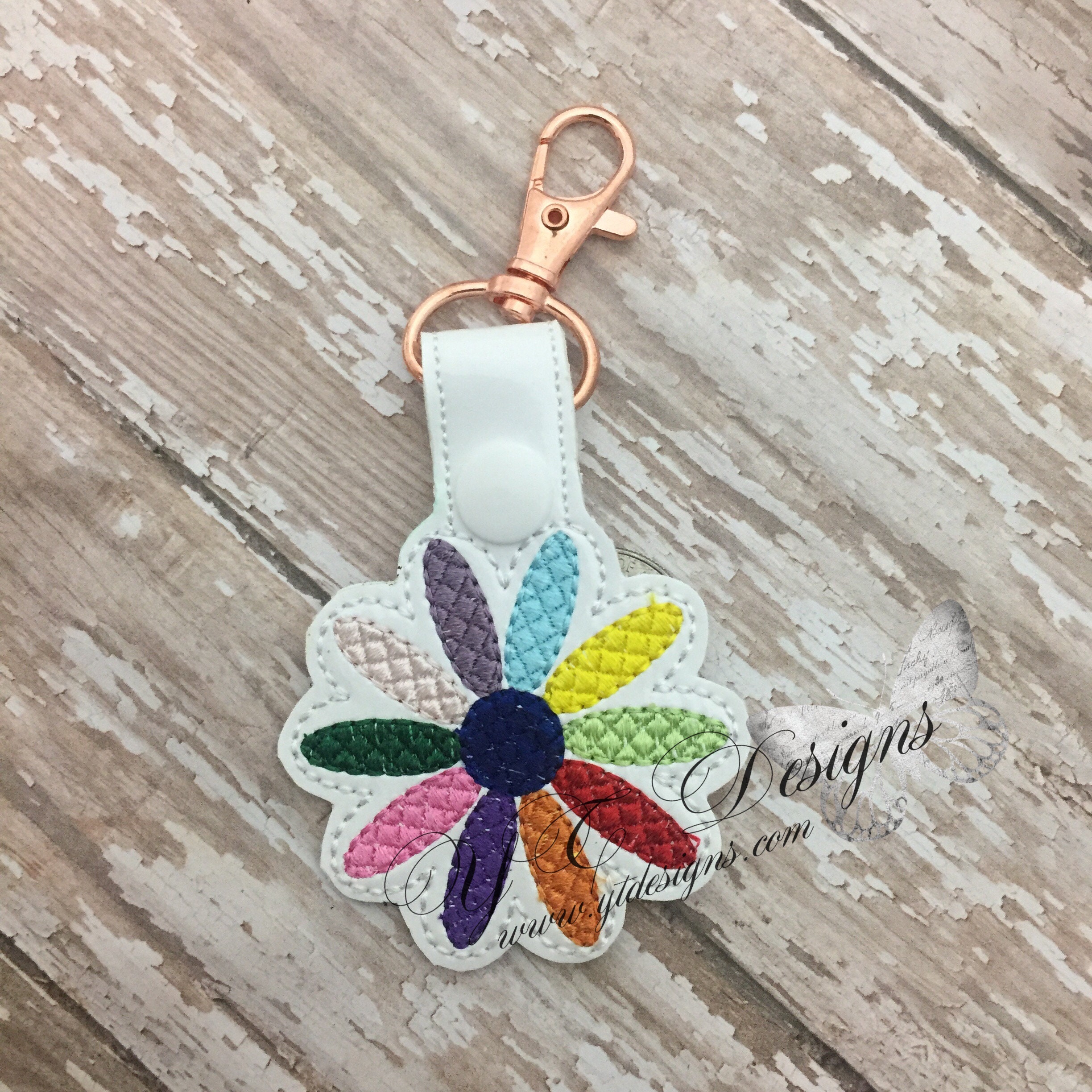 Daisy Key Fob EMBROIDERY FILE | Etsy