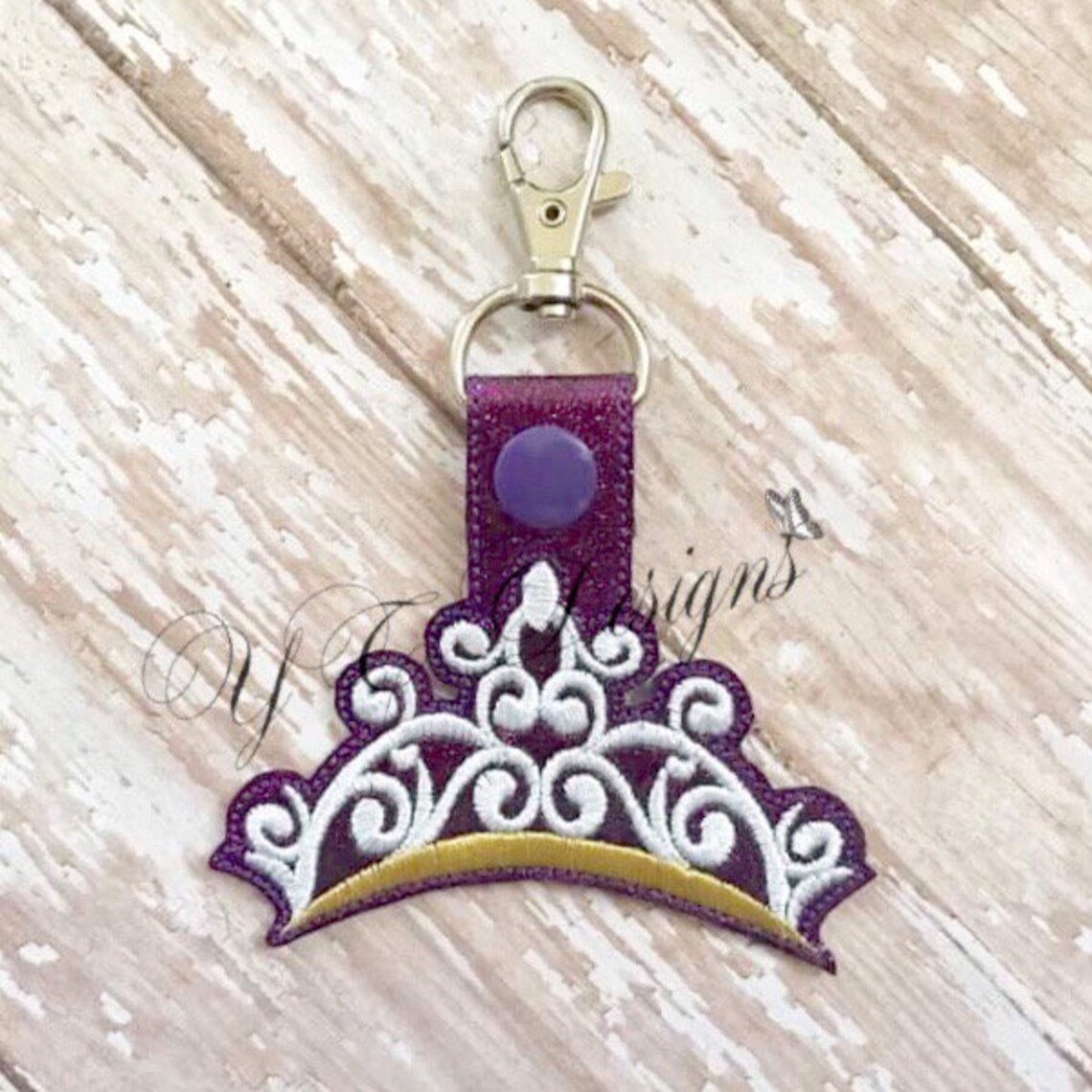 Crown Key Fob Princess Key Fob EMBROIDERY FILE | Etsy