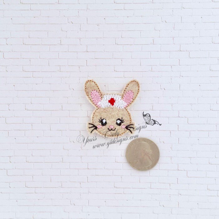 Nurse Bunny Head Feltie Medical Feltie Embroidery File - Etsy