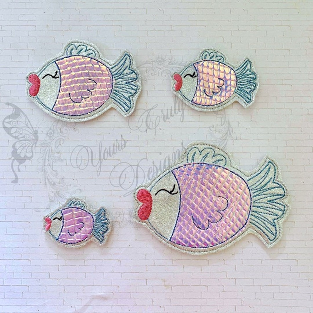 Kissy Fish 2 Feltie Embroidery File - Etsy