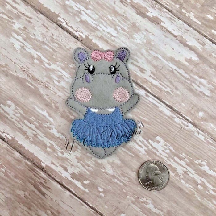 Ballerina Feltie Hippo Feltie Embroidery File - Etsy