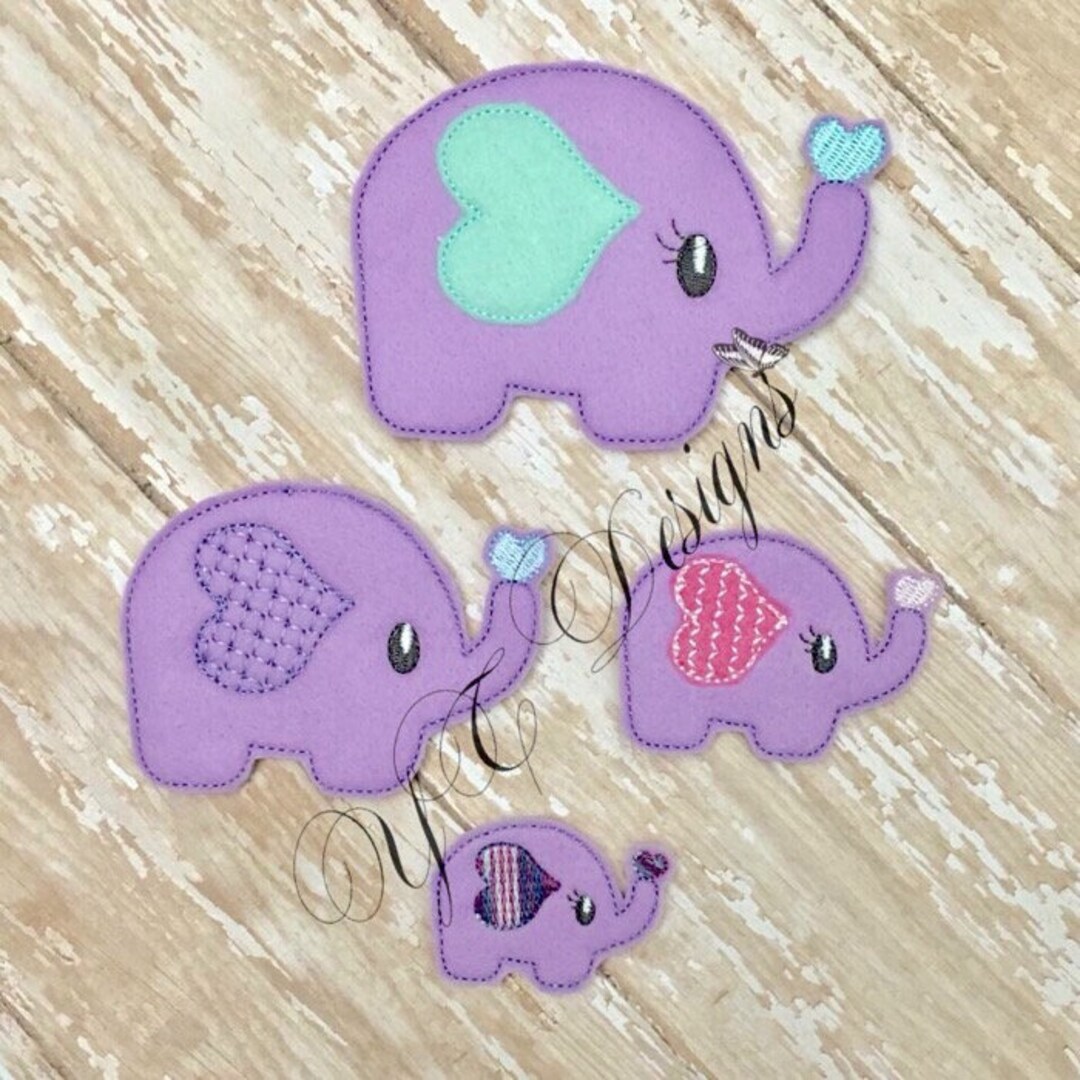Elephant Feltie Kayla Elephant Embroidery File - Etsy