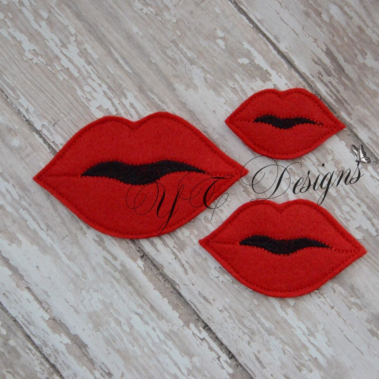 Valentine's Day Feltie Lips Feltie Embroidery File | Etsy