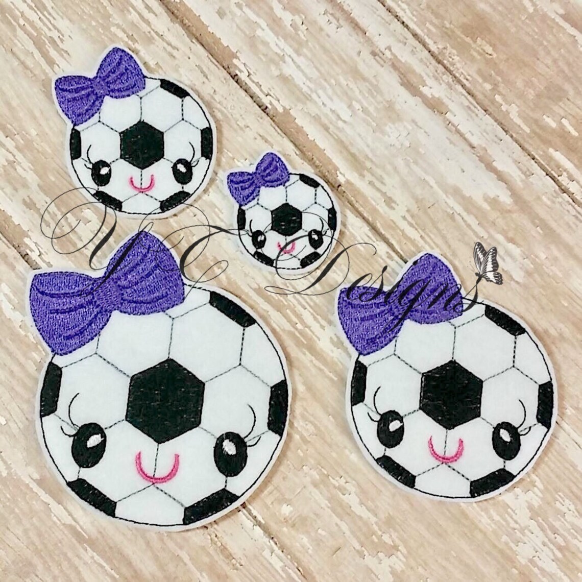 Kawaii Soccer Ball Feltie Girl Sports Ball Feltie Embroidery | Etsy