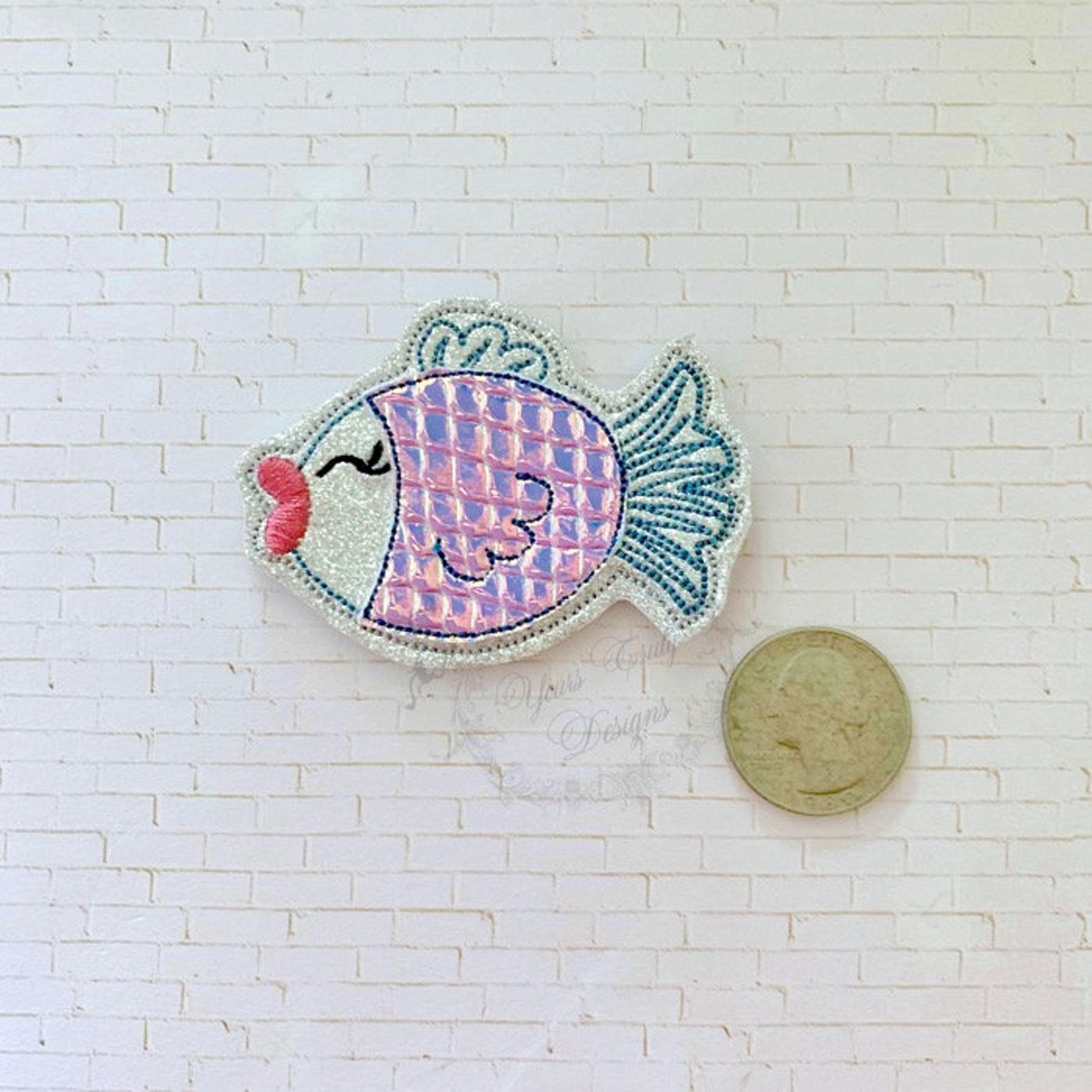 Kissy Fish 2 Feltie Embroidery File - Etsy