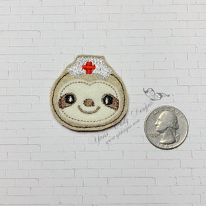Nurse Sloth Head Feltie Medical Feltie Embroidery File - Etsy