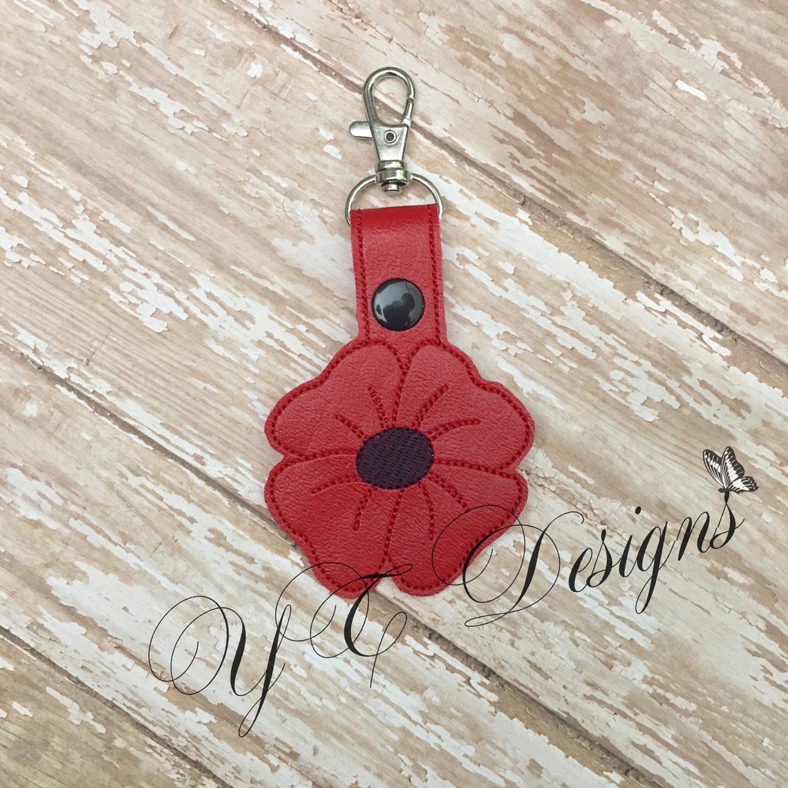 Poppy Flower Key Fob EMBROIDERY FILE - Etsy