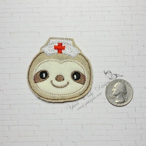 Nurse Sloth Head Feltie Medical Feltie Embroidery File - Etsy
