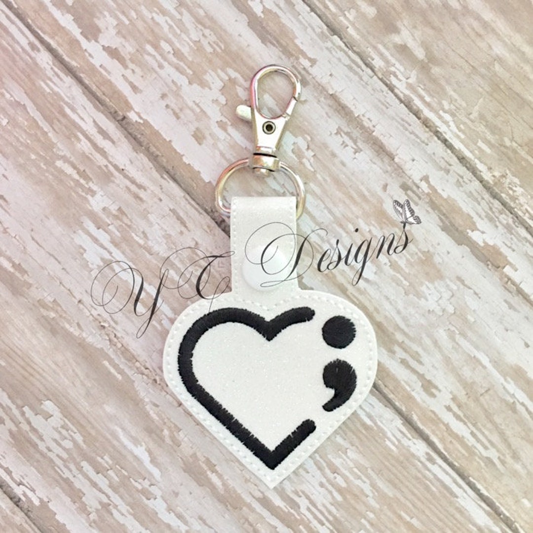 Semi Colon Key Fob EMBROIDERY FILE - Etsy