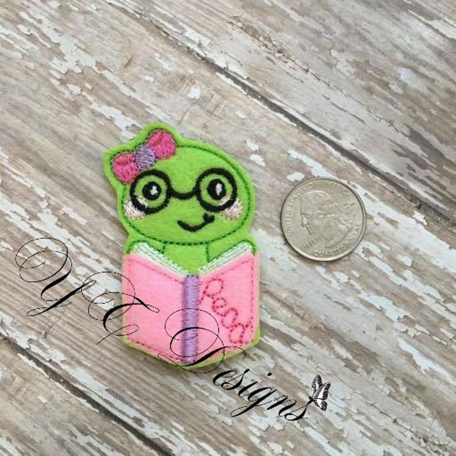 Bookworm Head Feltie M2M Back to School Feltie Embroidery File - Etsy