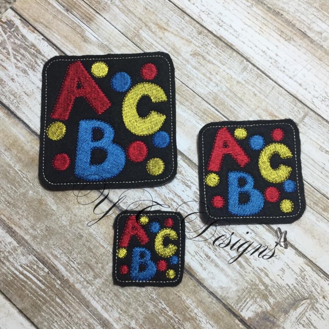 ABC Feltie Polka Dot Alpha ABC Feltie Embroidery File - Etsy