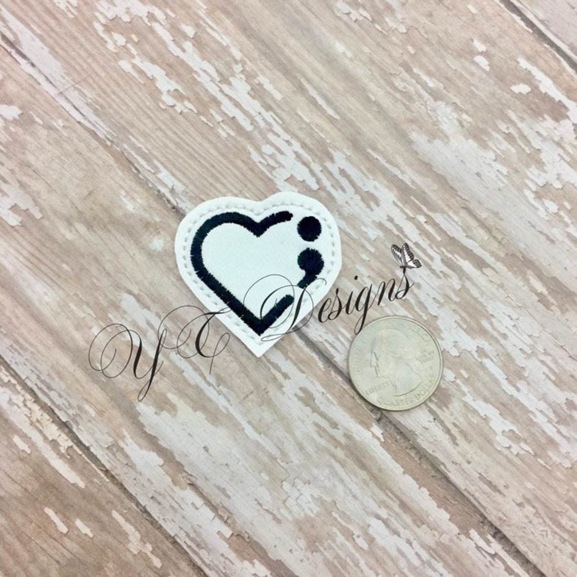 Semi Colon Feltie Heart Semi Colon Feltie EMBROIDERY FILE - Etsy